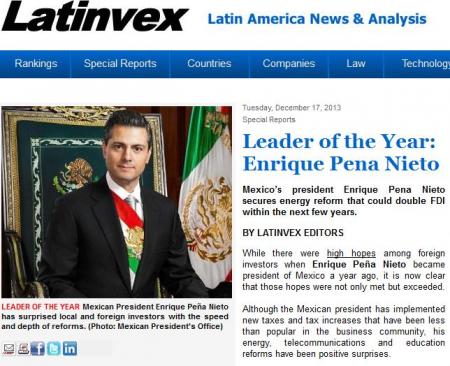 Latinvex nombra a EPN líder del año en América Latina - El Sol de Nayarit